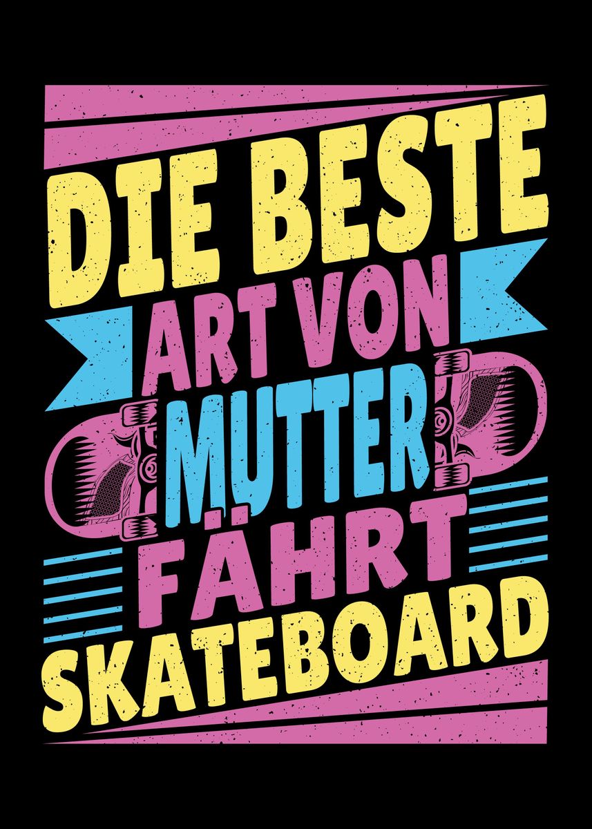 'Skateboarder Motiv beim' Poster, picture, metal print, paint by ...