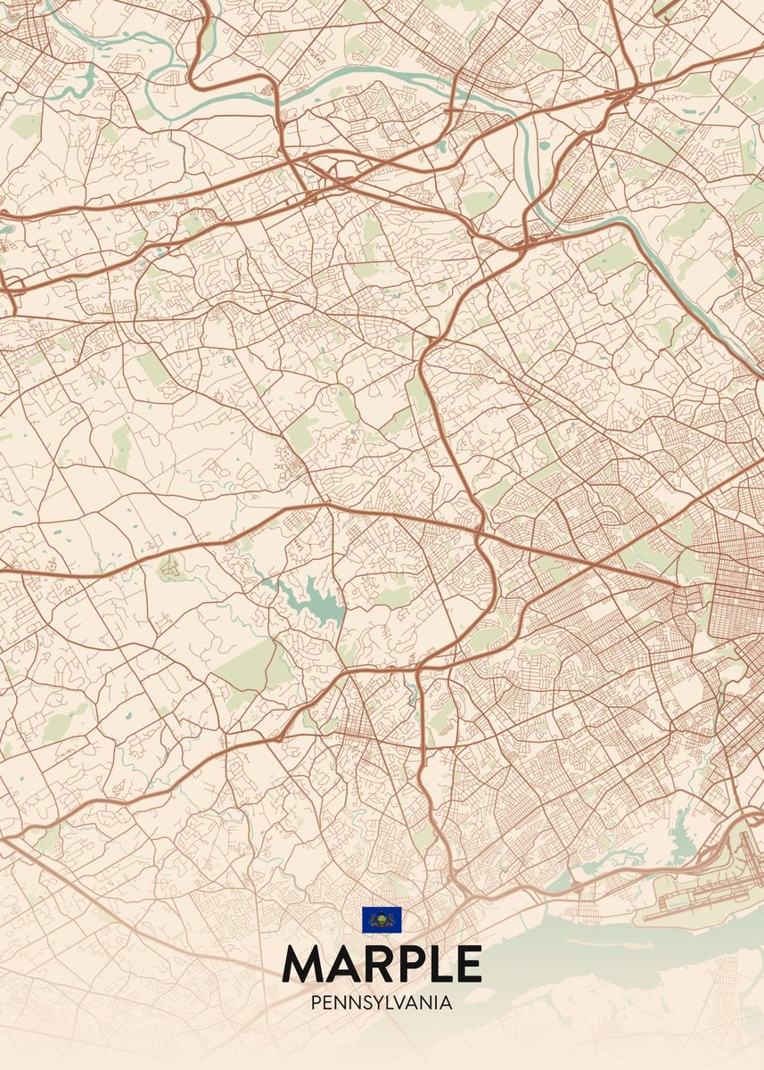 'Marple PA' Poster, picture, metal print, paint by IMR Designs | Displate