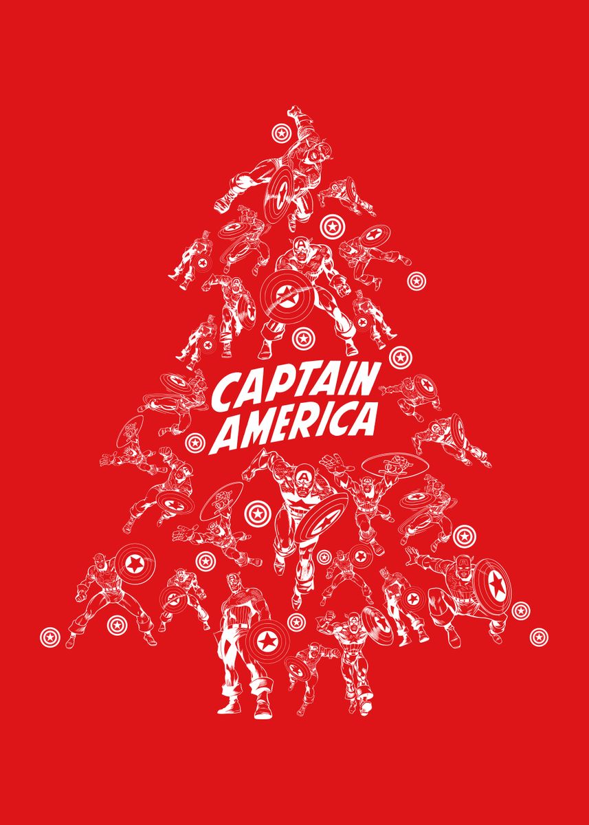 'Captain Christmas Tree' Poster by Marvel | Displate