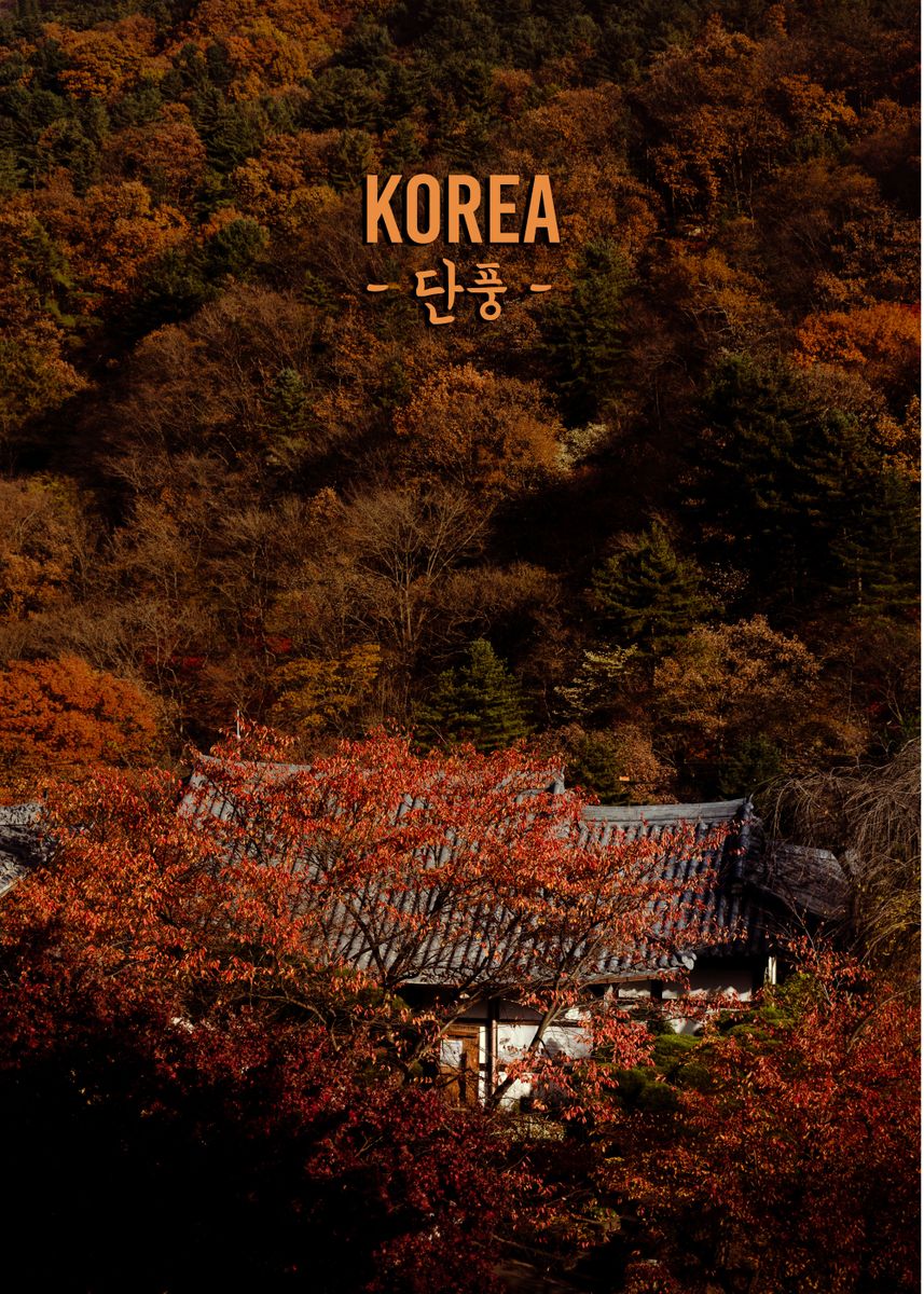 'Autumn in Korea' Poster, picture, metal print, paint by Sijeol | Displate