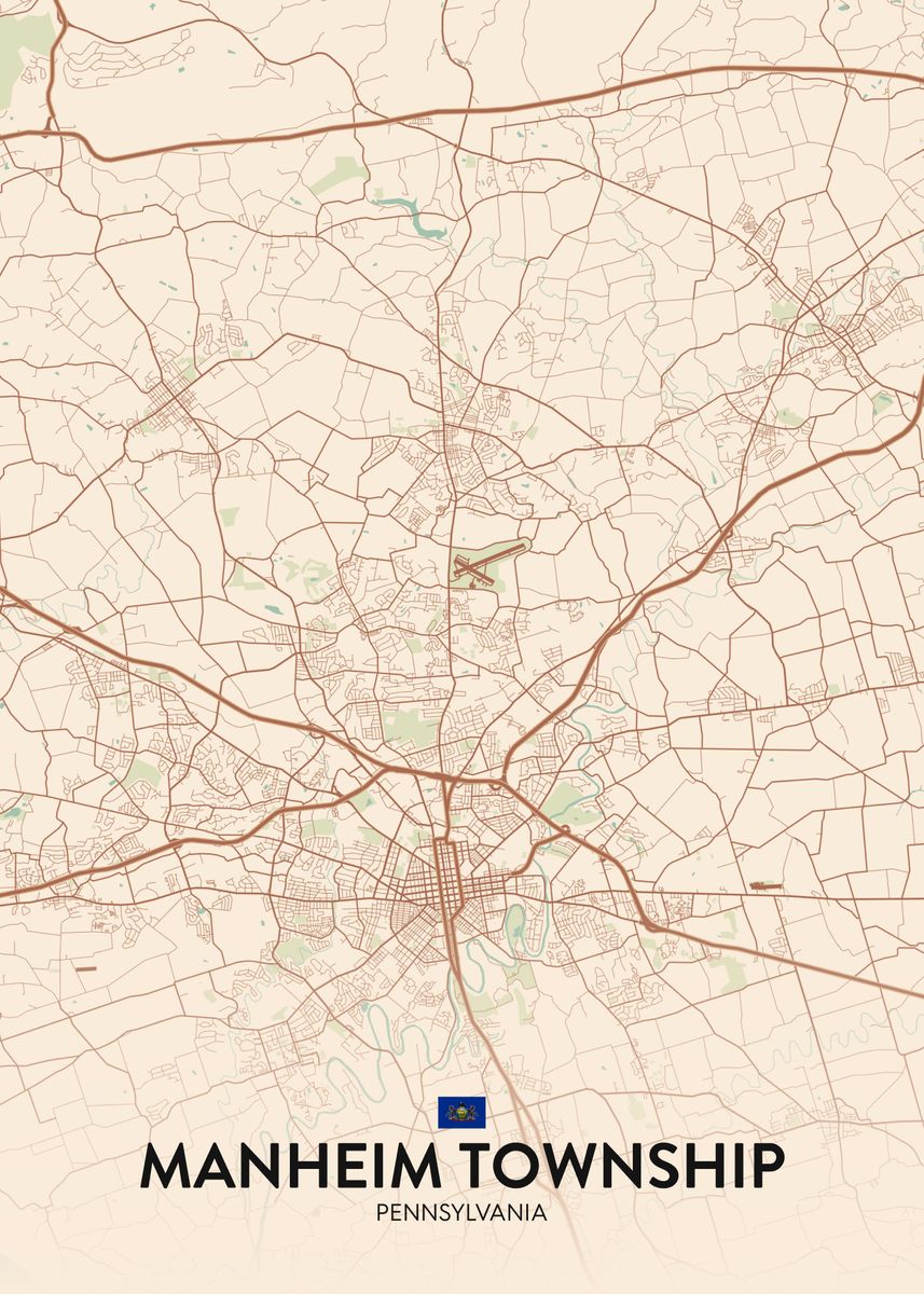 'Manheim Township PA' Poster, picture, metal print, paint by IMR ...