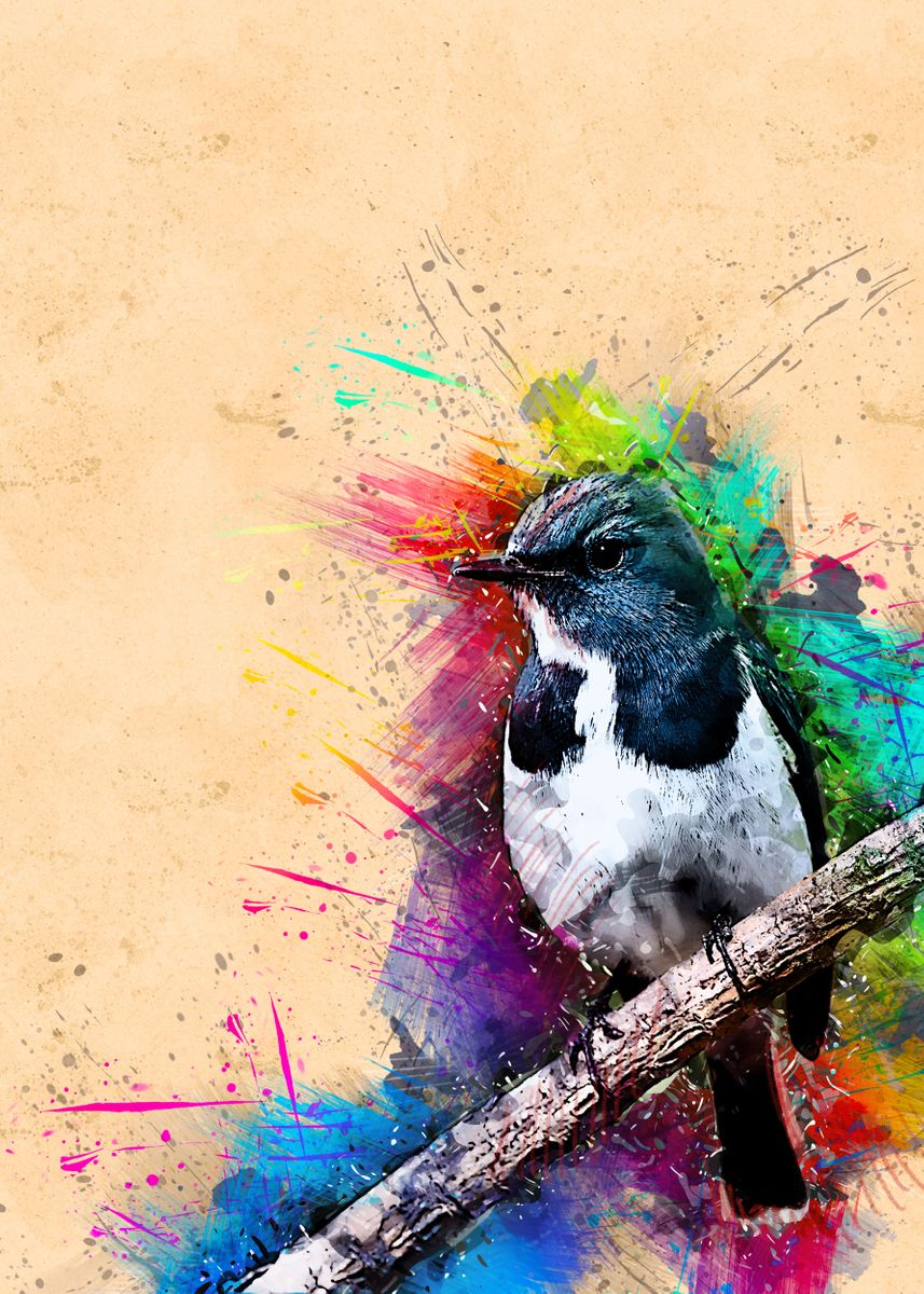 'Bird 176' Poster, picture, metal print, paint by TaTu Art | Displate
