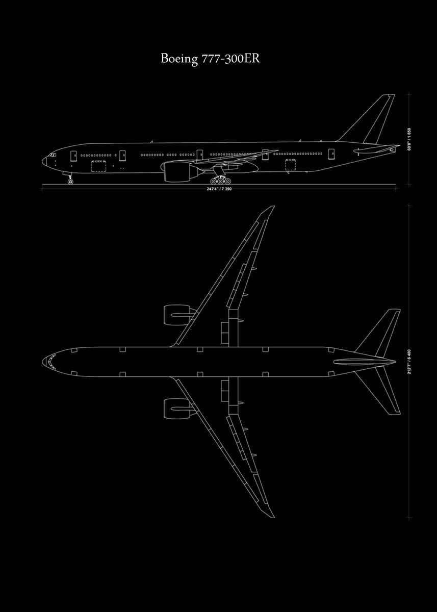 'Boeing 777 300ER' Poster, picture, metal print, paint by Mod Yof ...