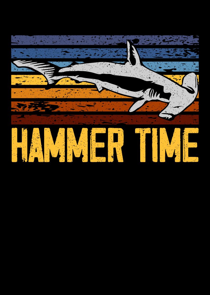'Hammer Time Hammerhead' Poster, picture, metal print, paint by NAO ...