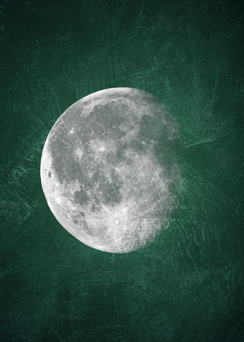 'Emerald Moon No2' Poster, picture, metal print, paint by Ema Paraschiv ...