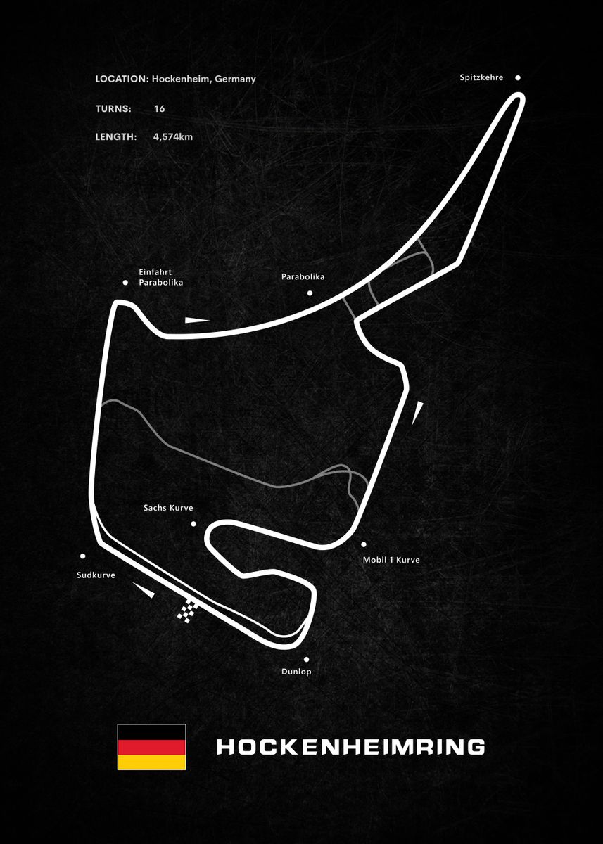 'Hockenheim Circuit' Poster, picture, metal print, paint by Faissal ...