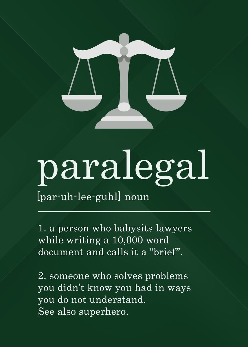 'Funny Paralegal Definition' Poster, picture, metal print, paint by ...