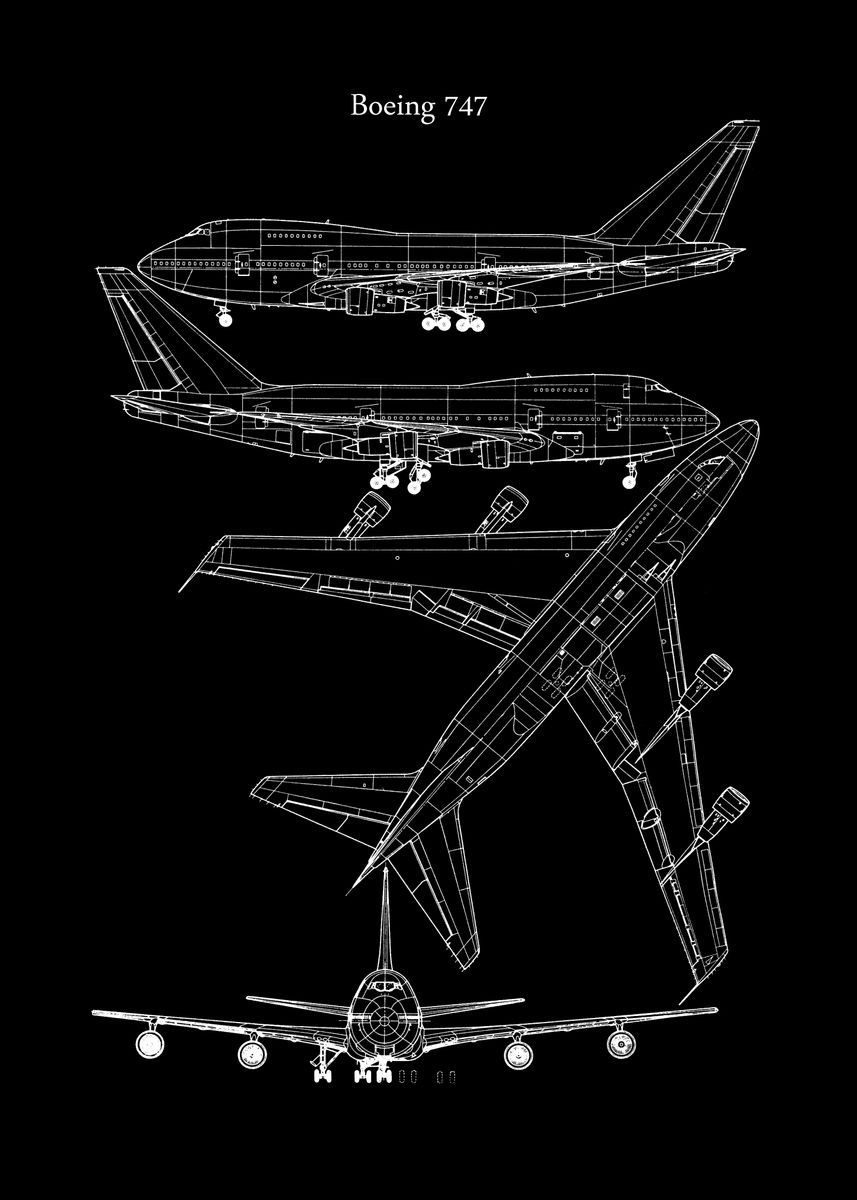 'Boeing 747 ' Poster, picture, metal print, paint by Mod Yof | Displate