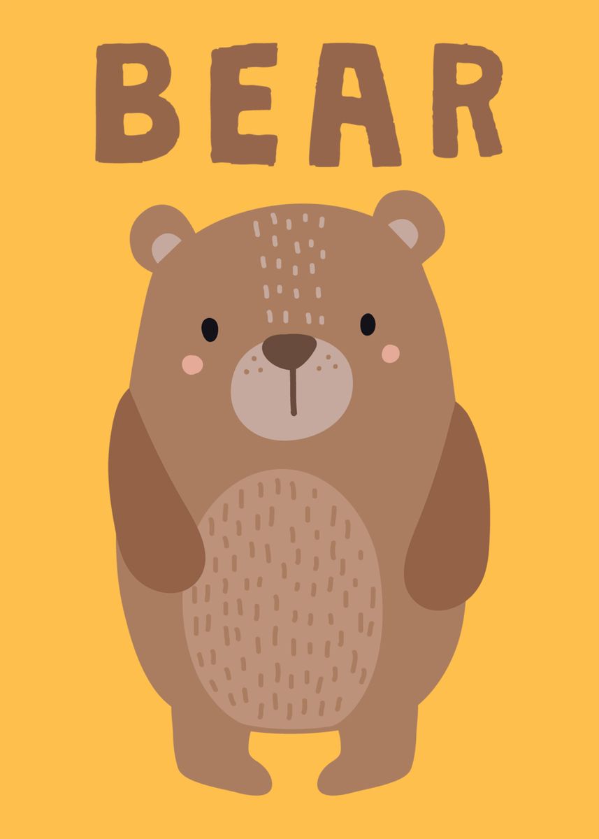 'bears cute' Poster, picture, metal print, paint by Hype Sign | Displate