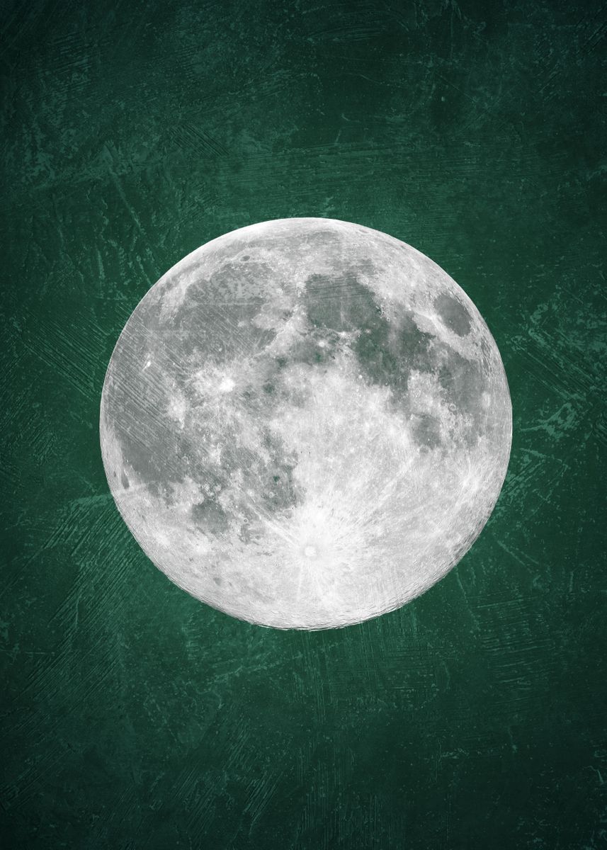 'Emerald Moon No3' Poster, picture, metal print, paint by Ema Paraschiv ...