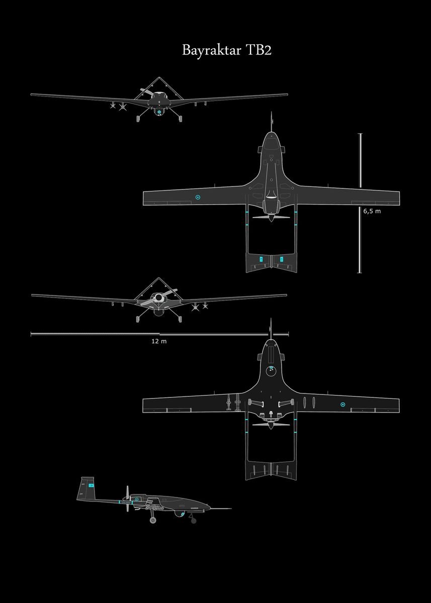 'Bayraktar TB2' Poster, picture, metal print, paint by Mod Yof | Displate