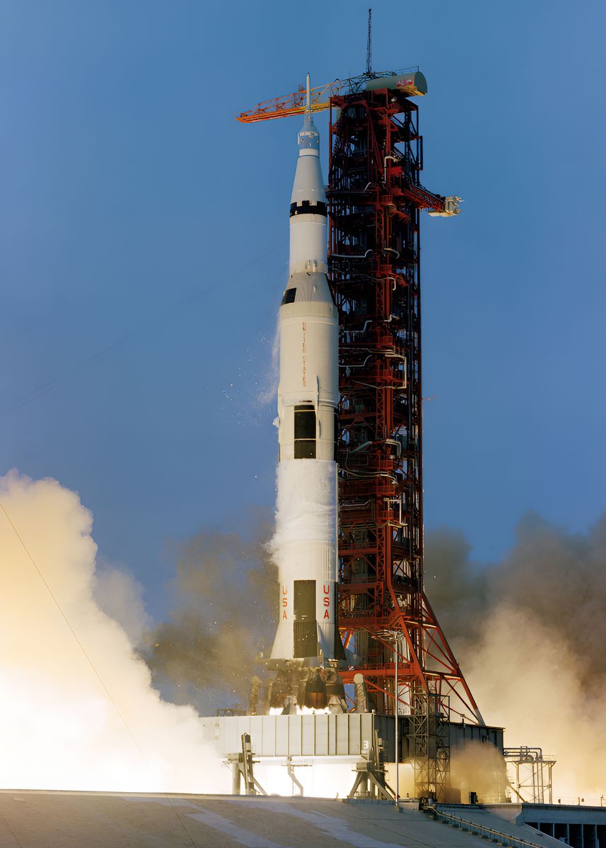 'Saturn V liftoff' Poster, picture, metal print, paint by Galaxy Images ...