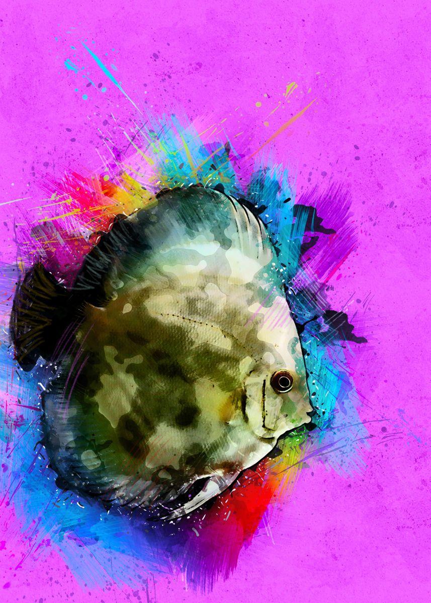'Discus fish 184' Poster by TaTu Art | Displate