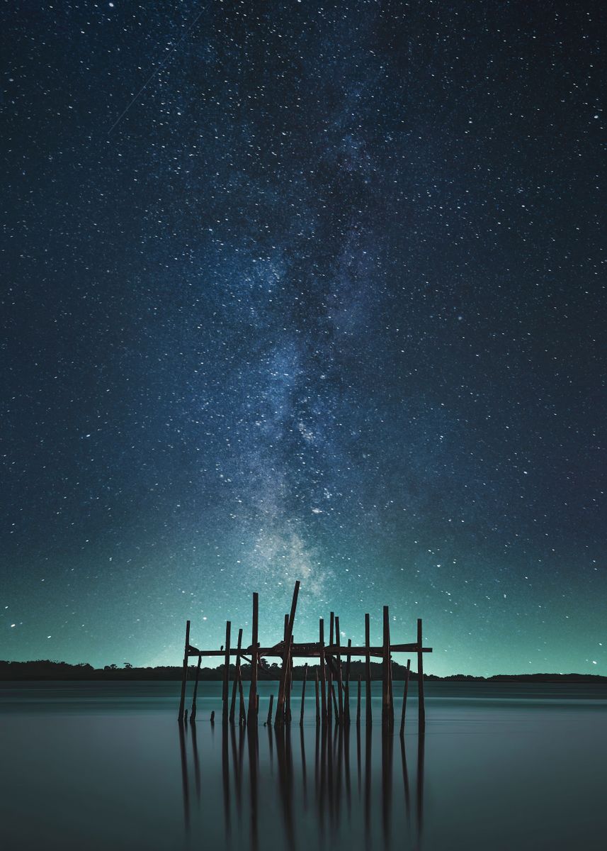 'Cosmic night dock' Poster, picture, metal print, paint by MCAshe Art ...