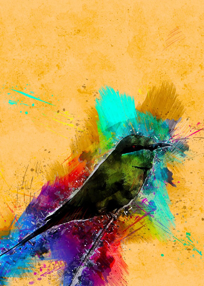 'Bird 186' Poster, picture, metal print, paint by TaTu Art | Displate