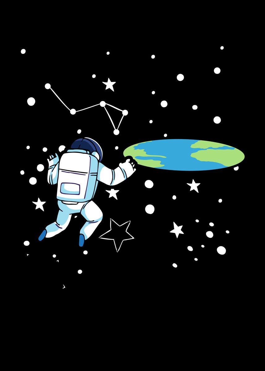 'Flat Earth Society' Poster, picture, metal print, paint by NAO | Displate