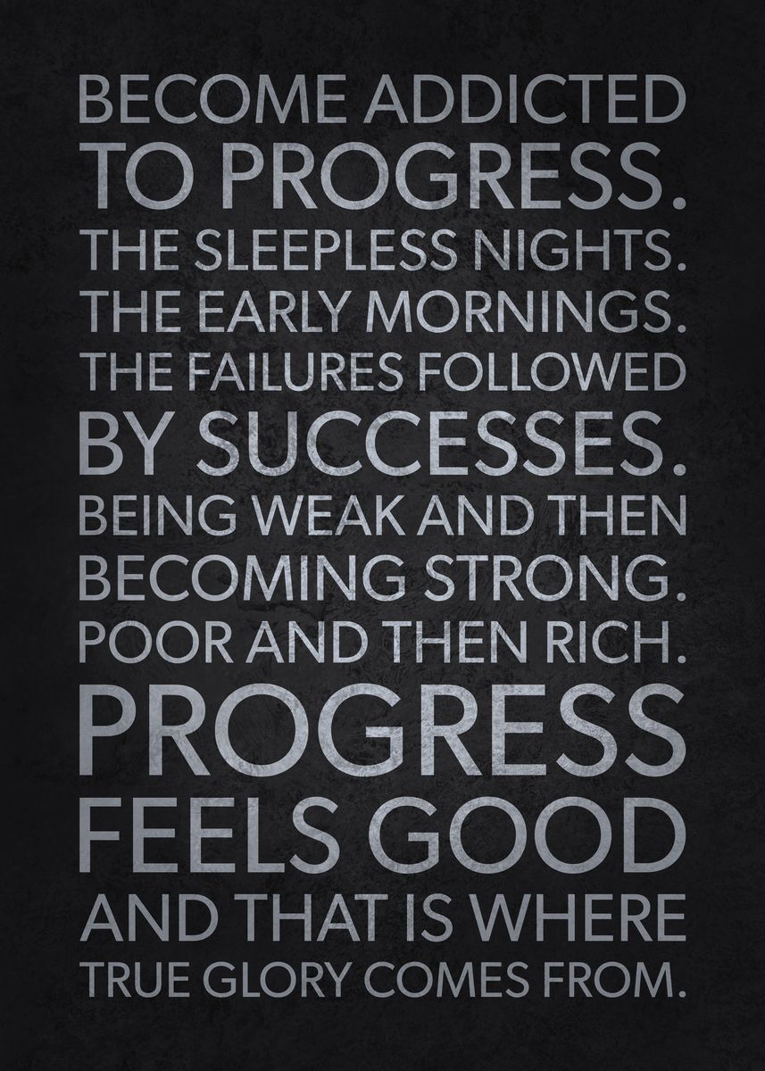 'Be Addicted To Progress' Poster by CHAN | Displate