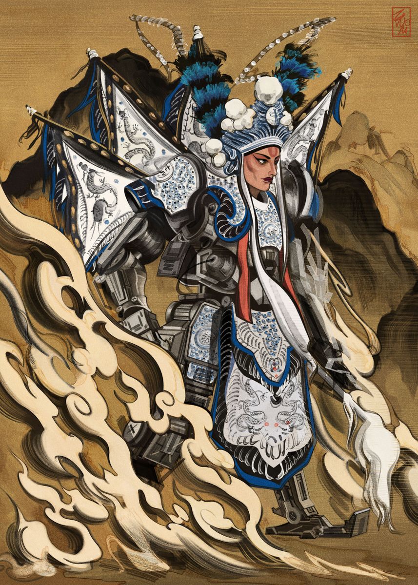 'Peking Opera Mecha' Poster, picture, metal print, paint by Zi Xu ...