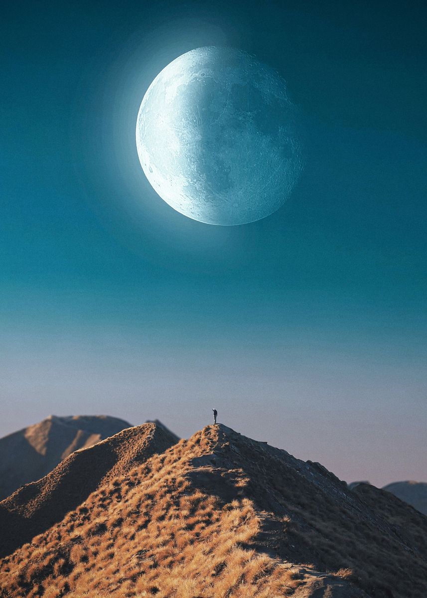 'Big Moon' Poster, picture, metal print, paint by Marian Bendák | Displate