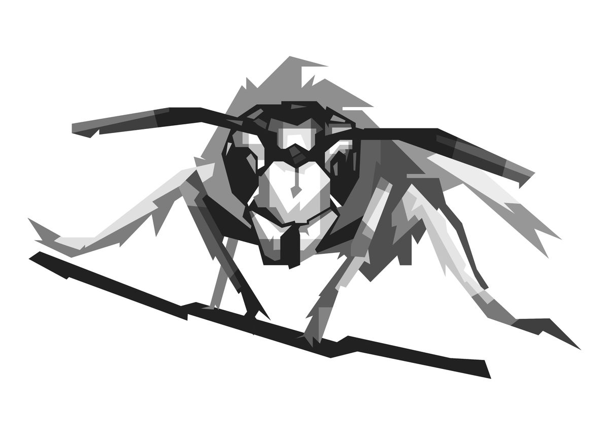 'grayscale Insect Bee art' Poster by Rizky Dwi | Displate
