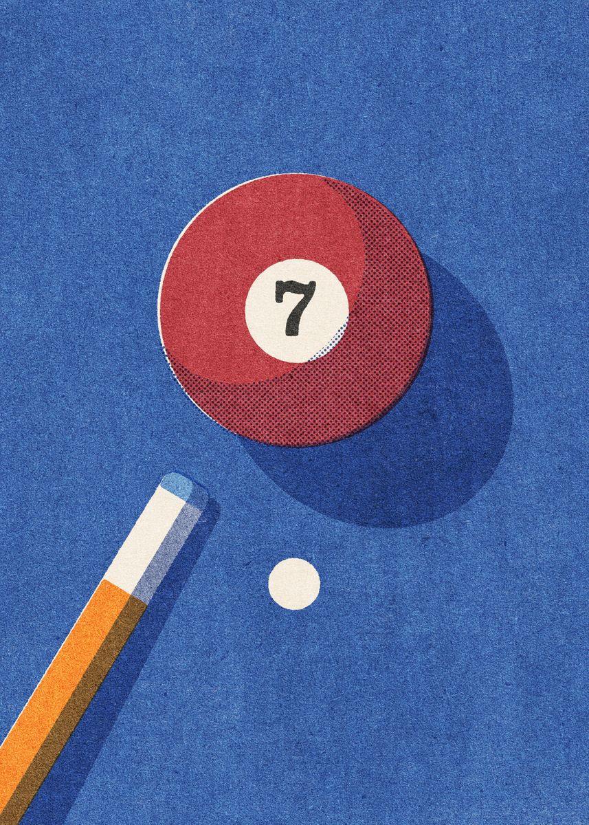 'Billiards Ball 7 I' Poster, picture, metal print, paint by Daniel ...