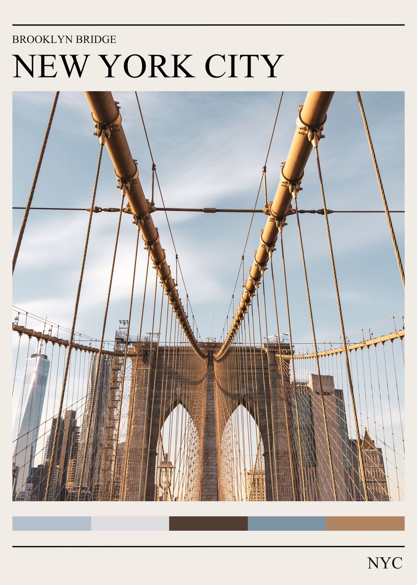 'Brooklyn Bridge New York' Poster, picture, metal print, paint by ...
