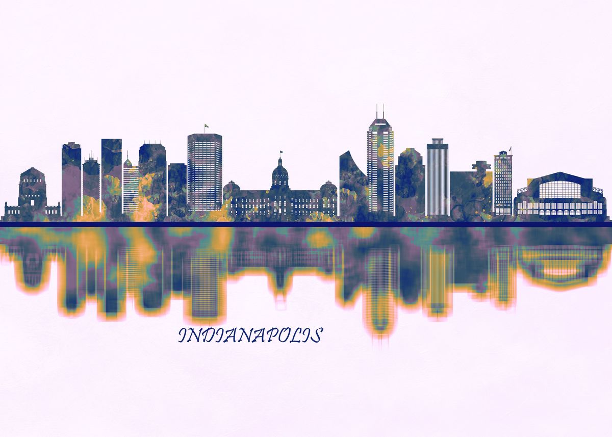 'Indianapolis Skyline' Poster by Towseef Dar | Displate