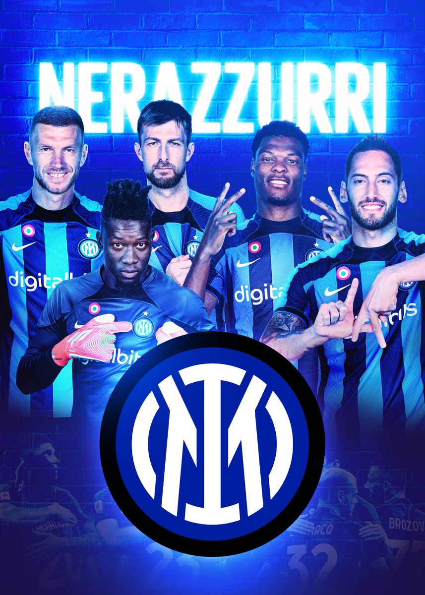 'Dumfries Squadra' Poster, picture, metal print, paint by Inter Milan ...