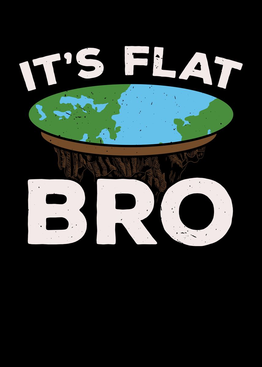 'Its Flat Bro' Poster, picture, metal print, paint by NAO | Displate