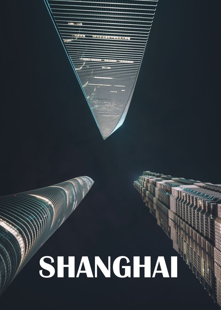'Shanghai' Poster, picture, metal print, paint by James Clarke | Displate