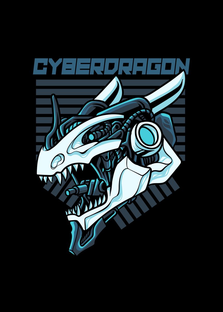 'Cyber dragon head' Poster, picture, metal print, paint by Tran Duc ...