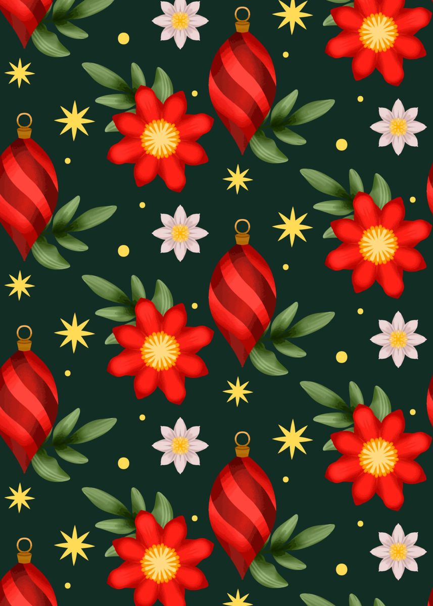 'Christmas Pattern Design' Poster by Creativity Art | Displate