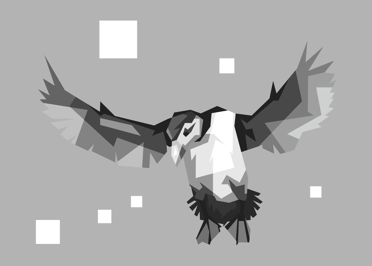 'Grayscale Bird Flying' Poster by Rizky Dwi | Displate