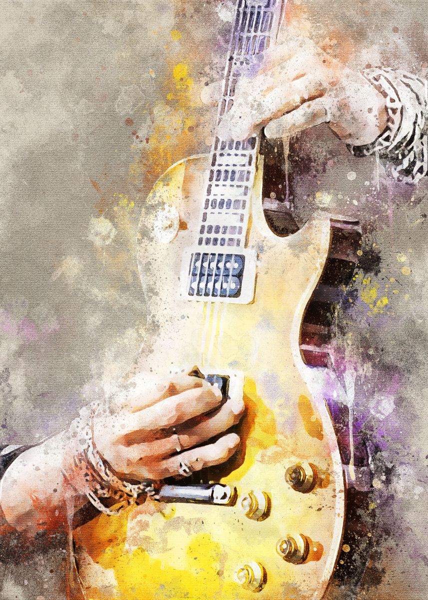 'Splatter Special Gibson' Poster, picture, metal print, paint by Muh ...