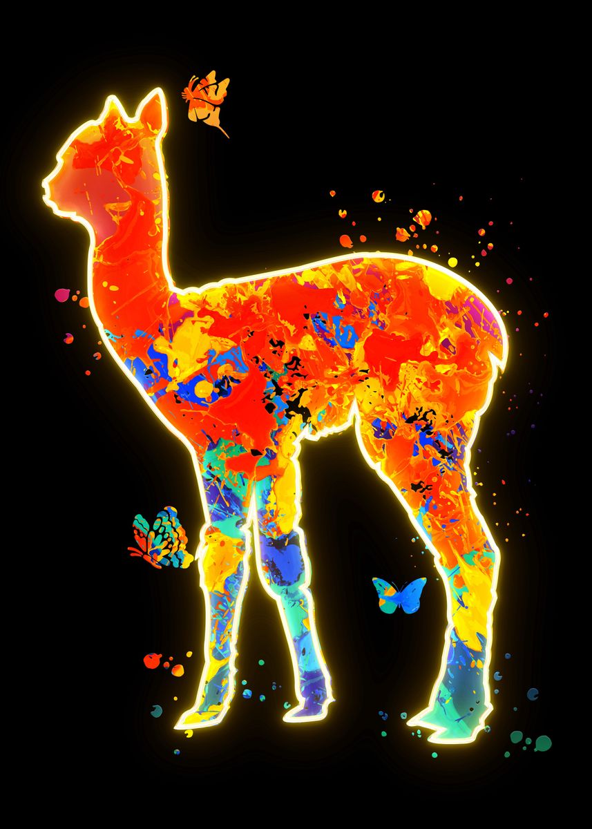 'Alpaca Baby Llama' Poster, picture, metal print, paint by Tony Lee ...