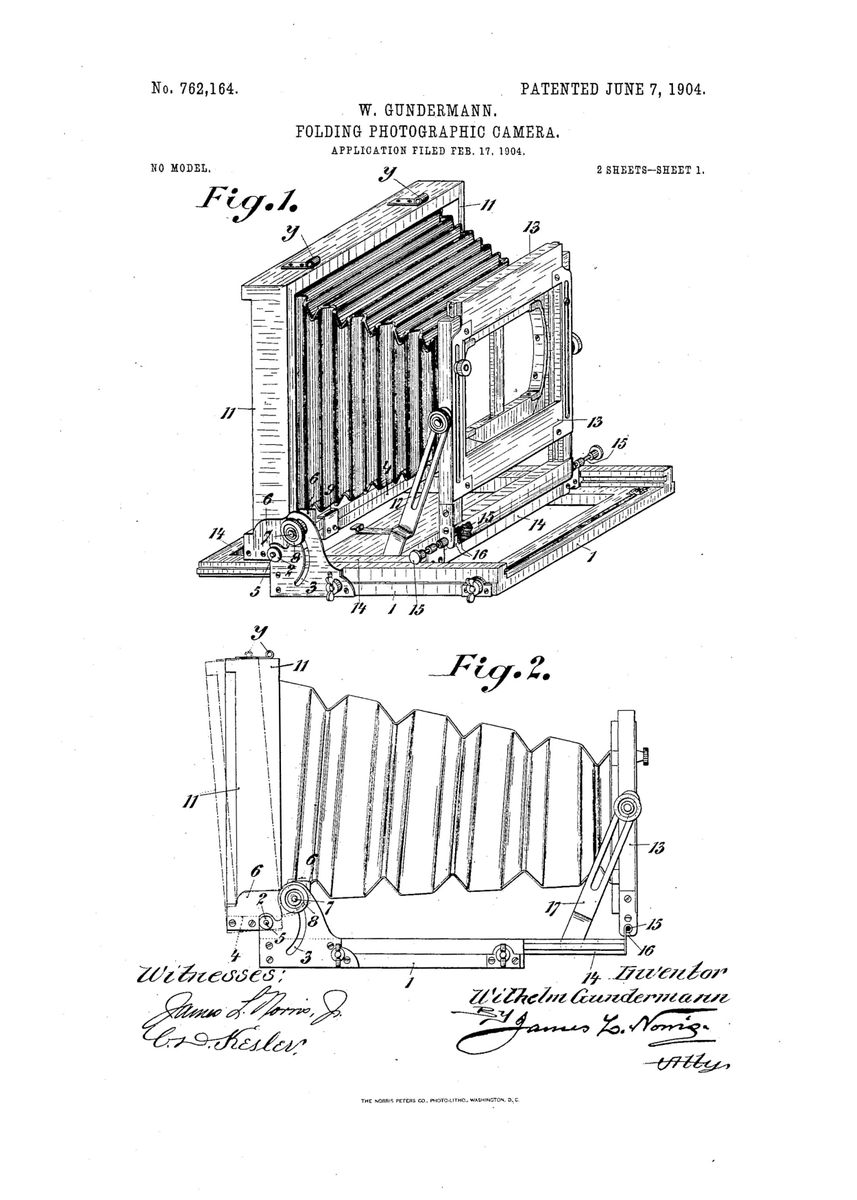 'Retro Box Camera Patent' Poster, picture, metal print, paint by ...
