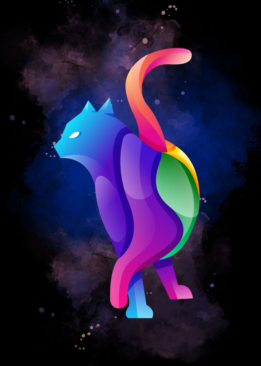 'Cat Abstract' Poster by spartanz | Displate