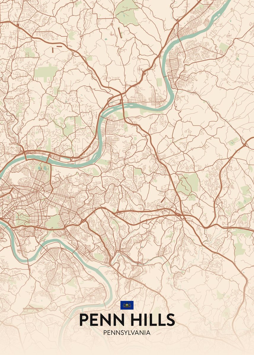 'Penn Hills PA' Poster, picture, metal print, paint by IMR Designs ...