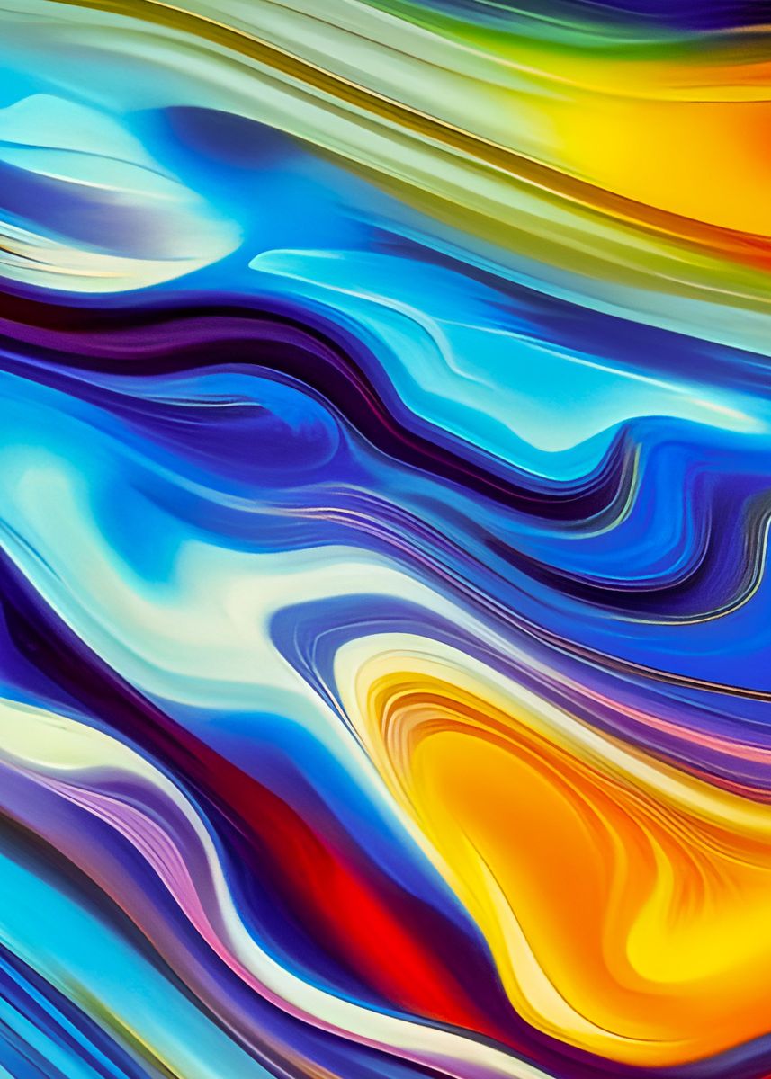 'Abstract colourfull paint' Poster, picture, metal print, paint by ...