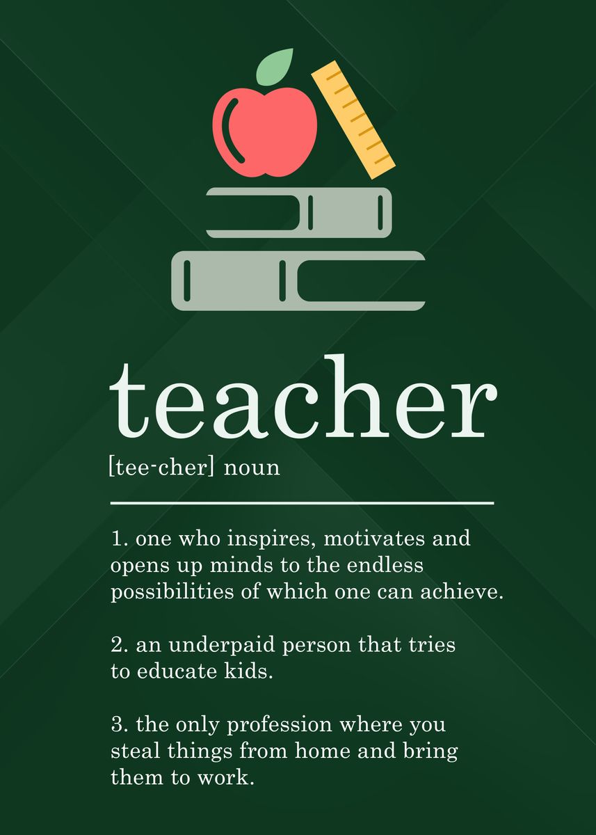 'Funny Teacher Definition' Poster by 84PixelDesign | Displate