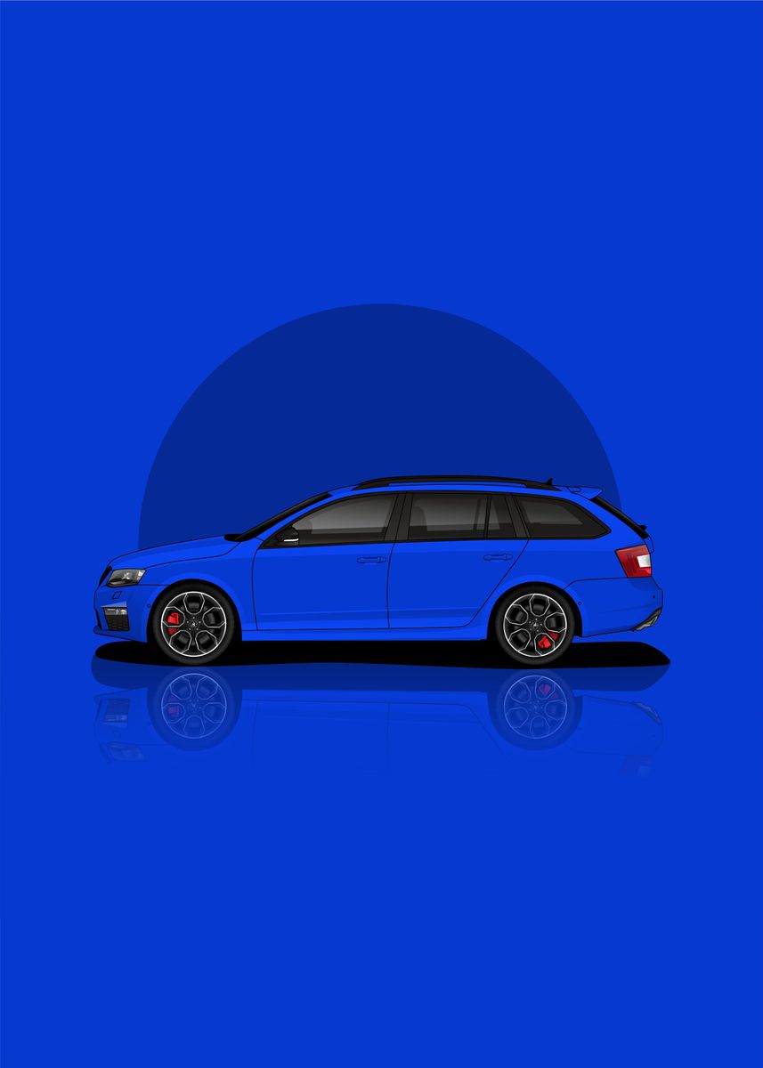 'skoda octavia rs combi' Poster, picture, metal print, paint by Dodi ...