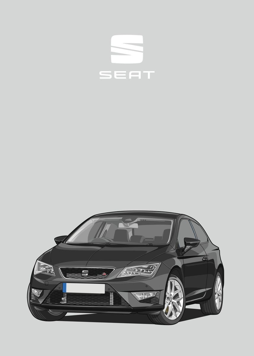 'seat leon fr black' Poster, picture, metal print, paint by capture art ...