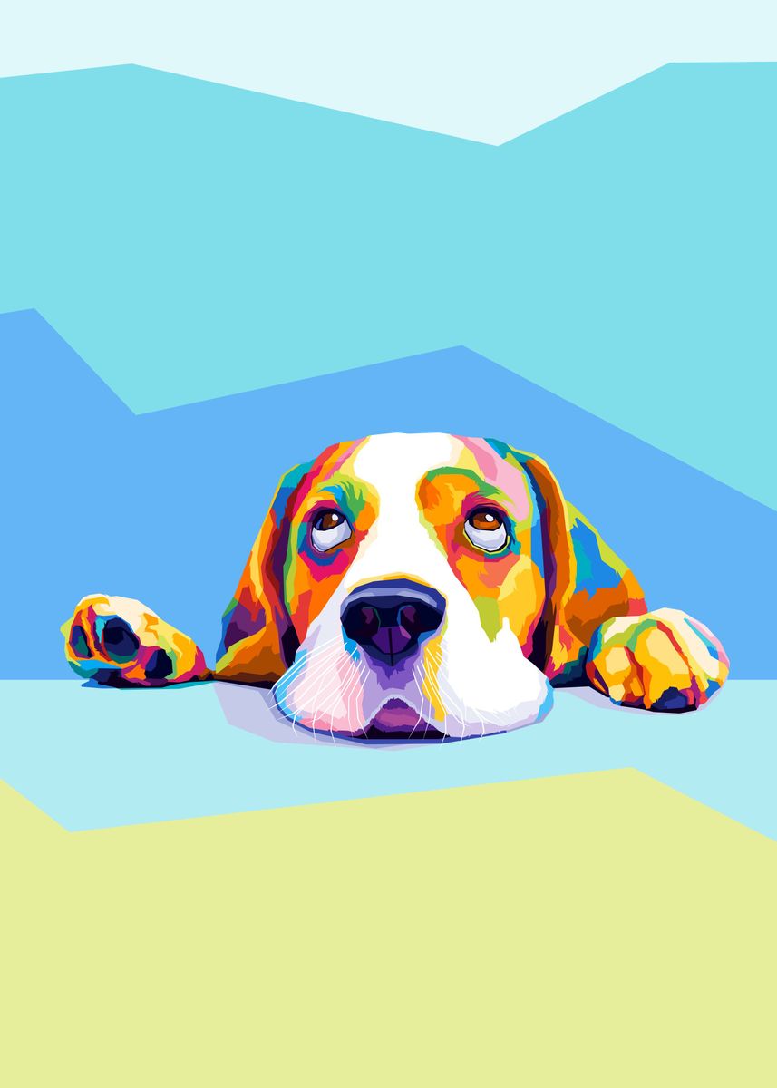 'Animals Dog Pop art' Poster by Siksis Art | Displate