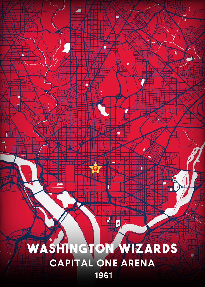 'Washington Wizards ' Poster, picture, metal print, paint by Denis ...