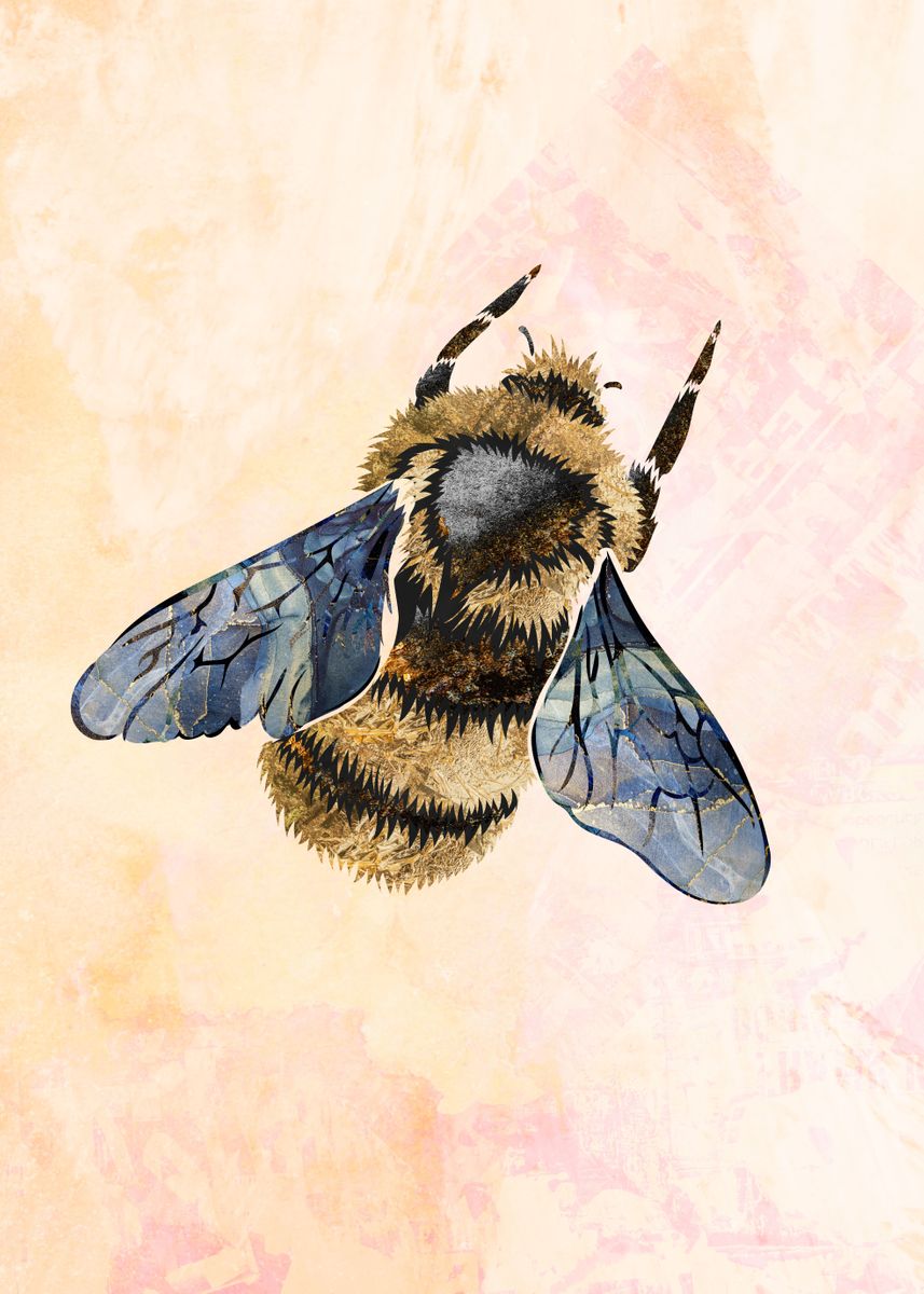'Golden Bee 2' Poster, picture, metal print, paint by Sarah Manovski ...