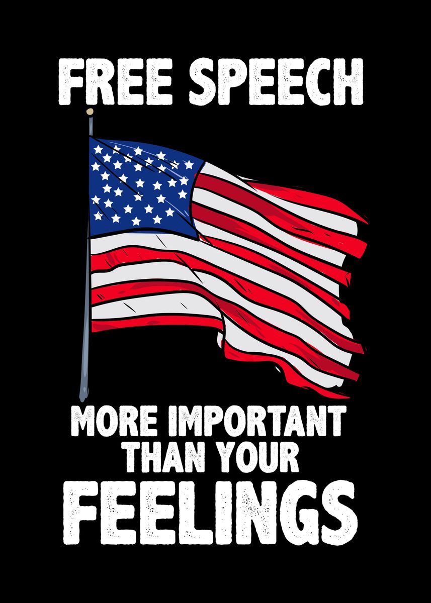 'Free speech American flag' Poster by Brummkatze | Displate