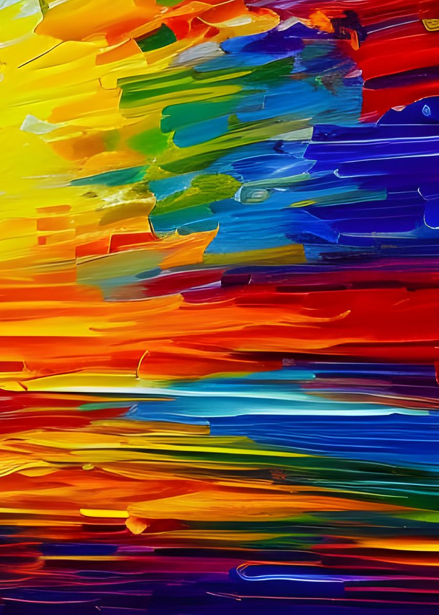 'Abstract colourfull colors' Poster, picture, metal print, paint by ...