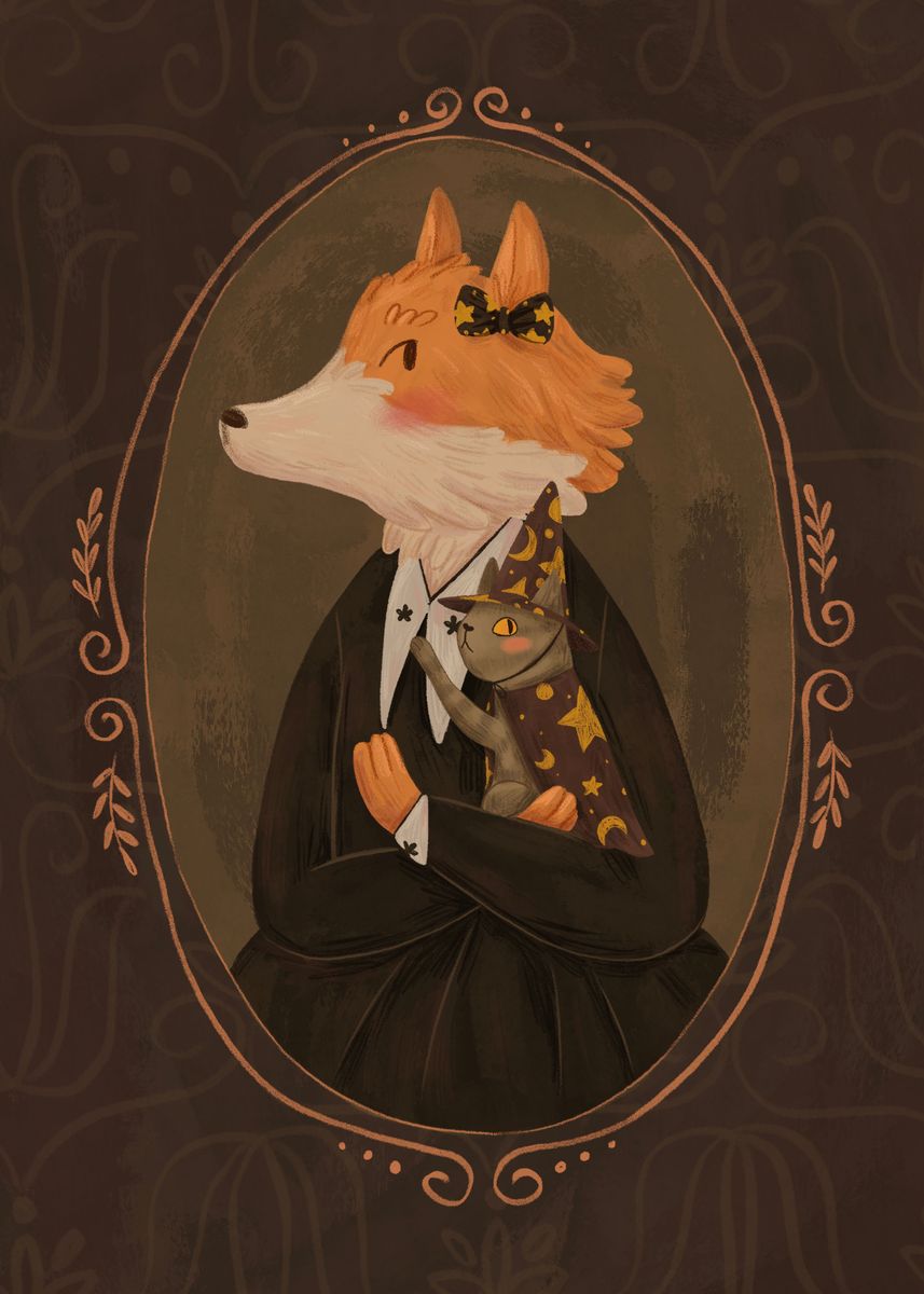 'PORTRAIT OF LADY FOX' Poster, picture, metal print, paint by Monhi ...