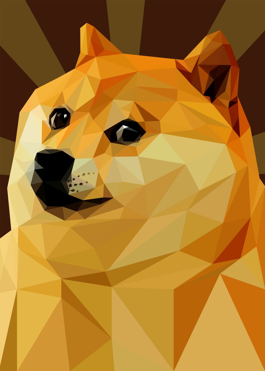 'doge' Poster, picture, metal print, paint by Lowpoly Posters | Displate