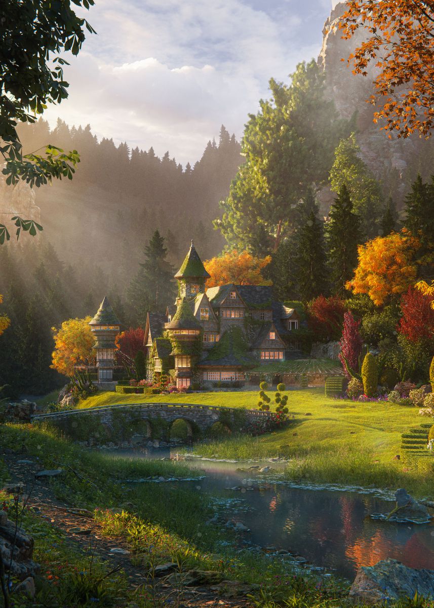 'Reclusive Manor' Poster, picture, metal print, paint by Sweeper3D ...